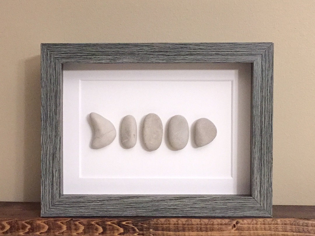 Pebble Art Fish Skeleton: Handmade Framed Lake Huron Artwork - Etsy