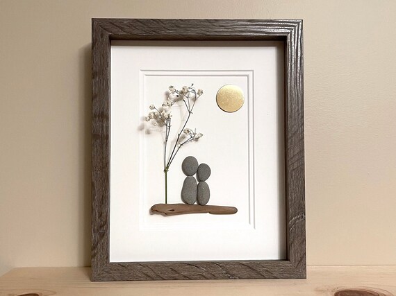 Pebble Art Anniversary Couple 8x10 Framed Unique 50th - Etsy