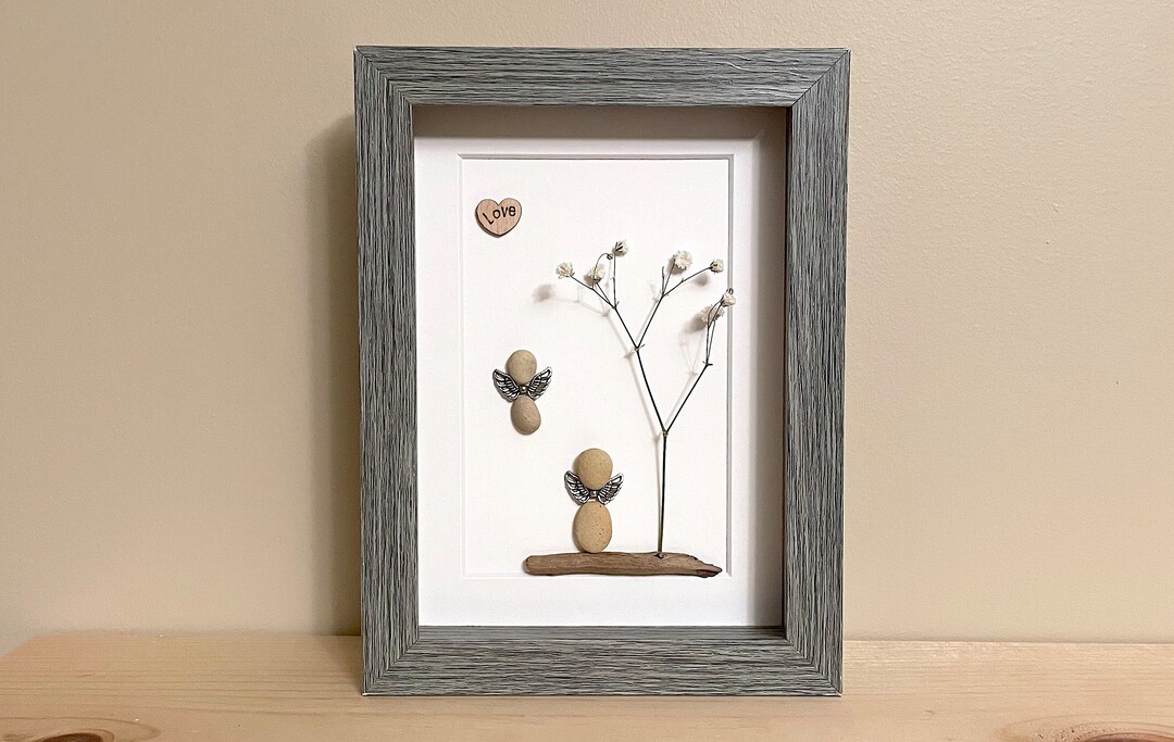 Angels Pebble Art 5x7 Handmade Framed Artwork One of a - Etsy