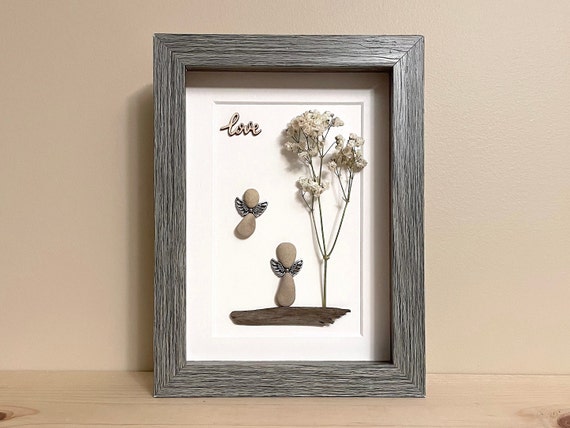 Angels Pebble Art 5x7 Handmade Framed Artwork One of a | Etsy