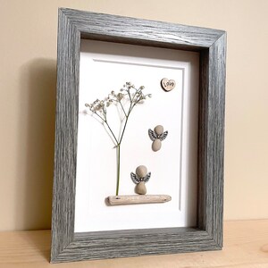 Angels Pebble Art 5x7 Handmade Framed Artwork One of a Kind Gift Ready ...
