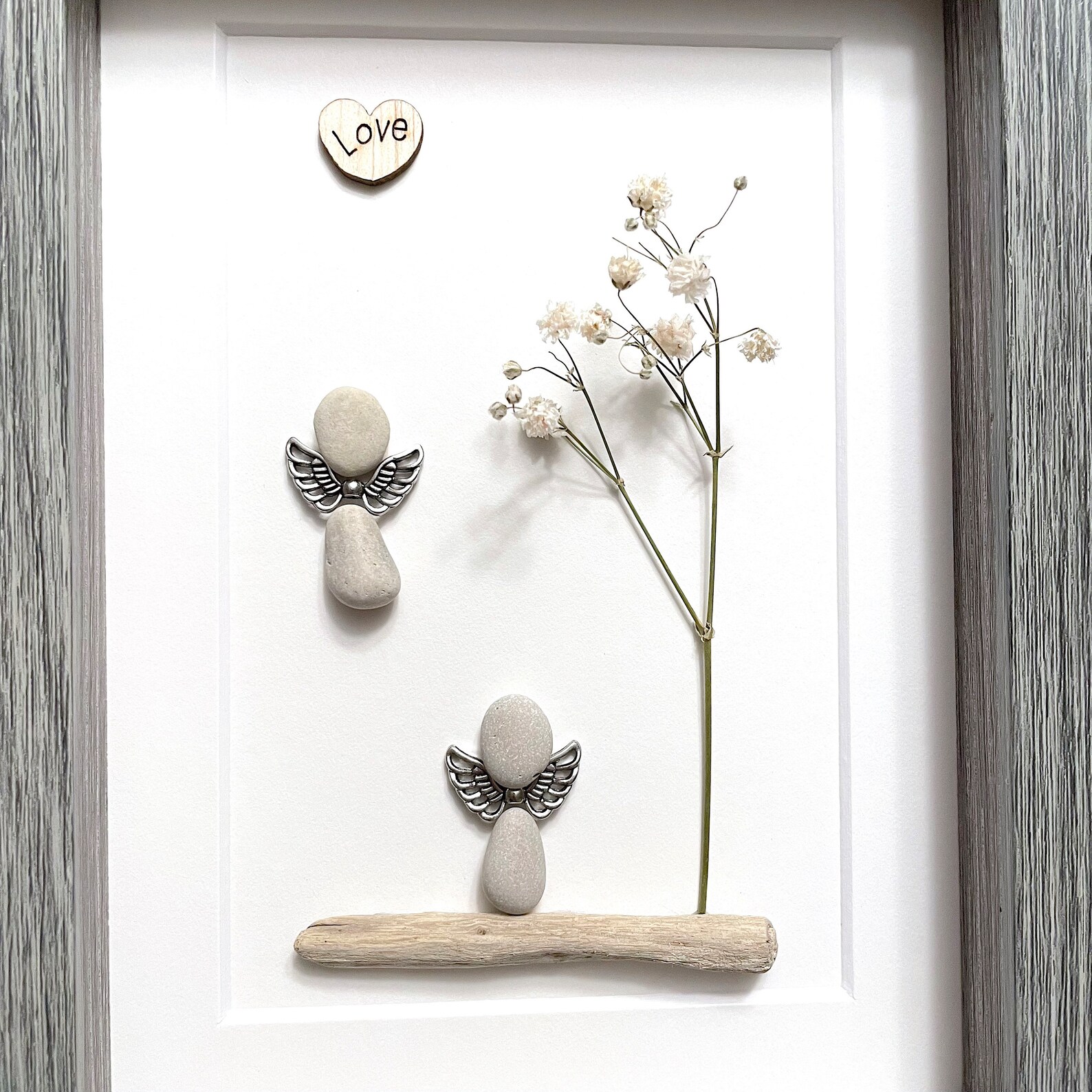 Angels Pebble Art 5x7 Handmade Framed Artwork One of a - Etsy