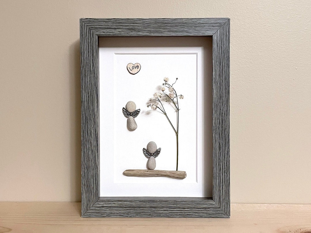 Angels Pebble Art 5x7 Handmade Framed Artwork One of a - Etsy