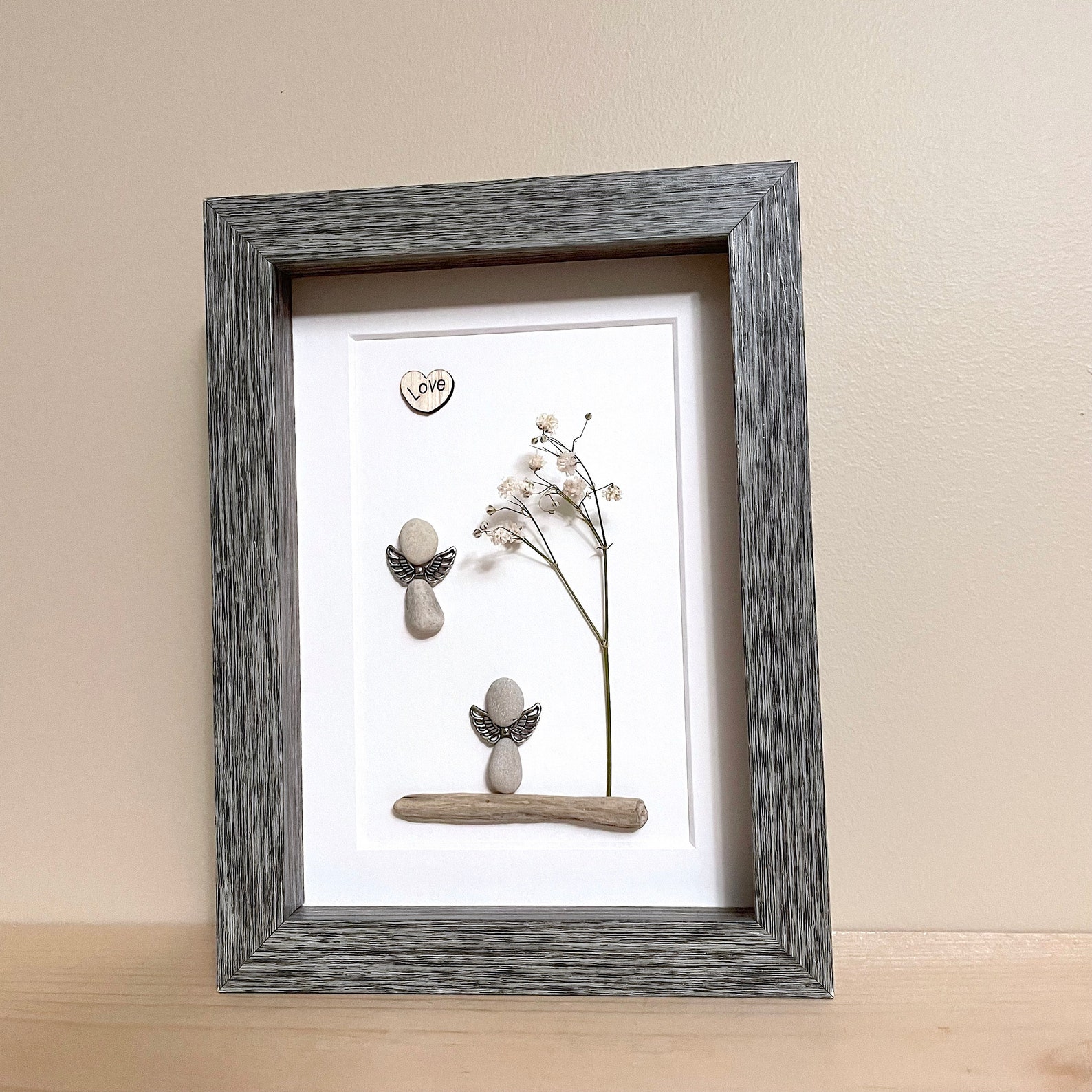 Angels Pebble Art 5x7 Handmade Framed Artwork One of a - Etsy