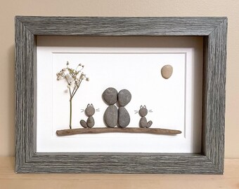 Two Cats Pebble Art - Etsy