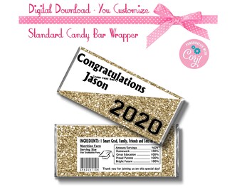 Black Gold Graduation Custom 1.55 Oz Standard Size Candy Bar | Etsy