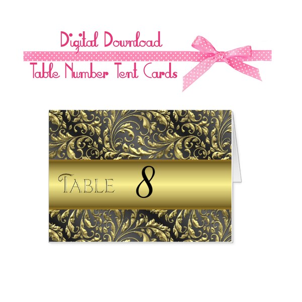 Gold and Black Table Tent - Etsy