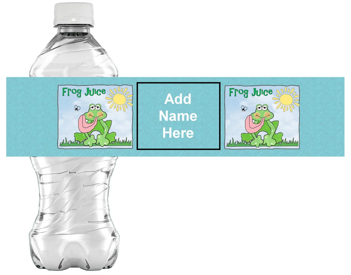 Frog "juice" Birthday Favors Water or Soda Bottle Label 8 1/2 X 2 ...