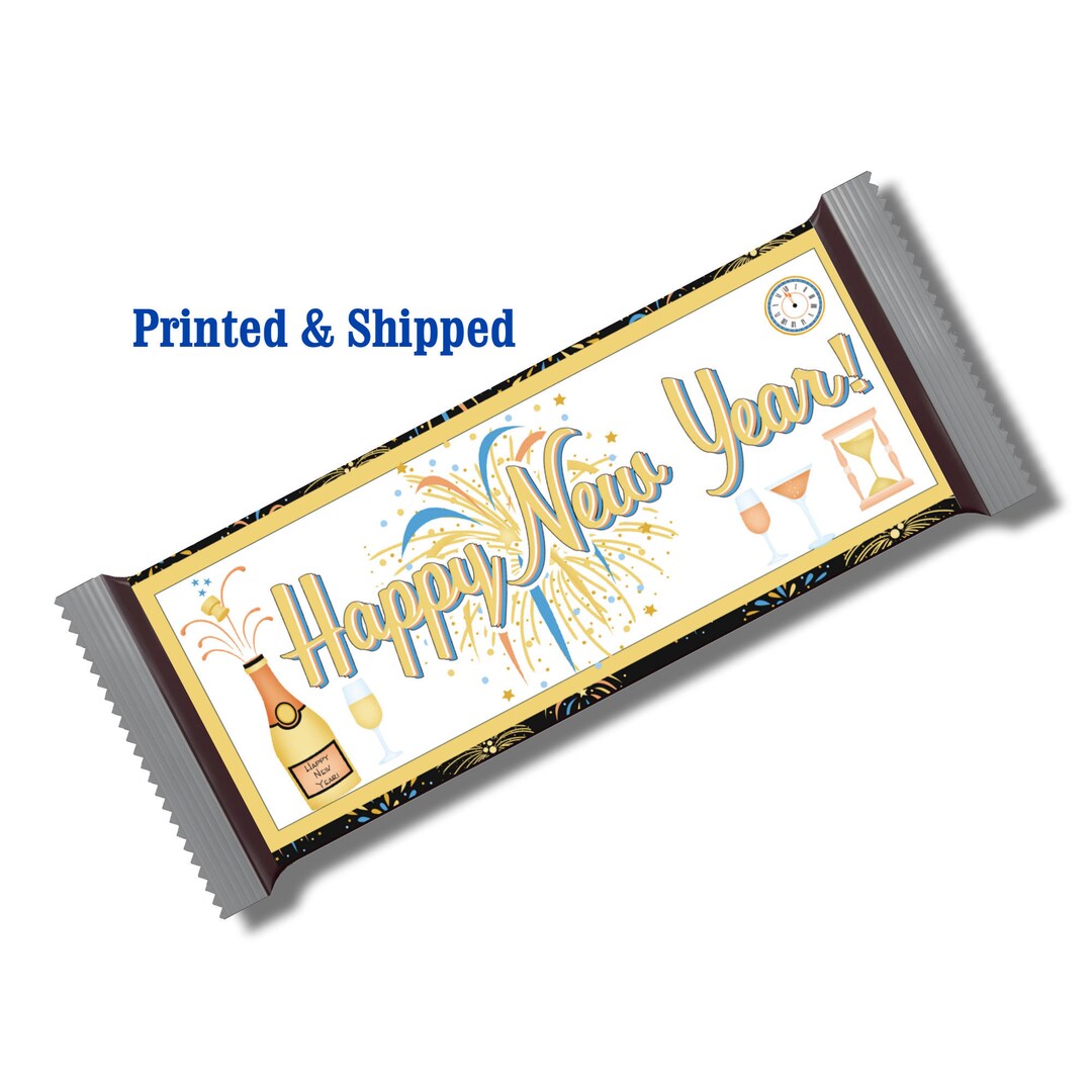 Pad of 50 Sheets New Years Eve Party Candy Bar Wrapper, Party Favor ...