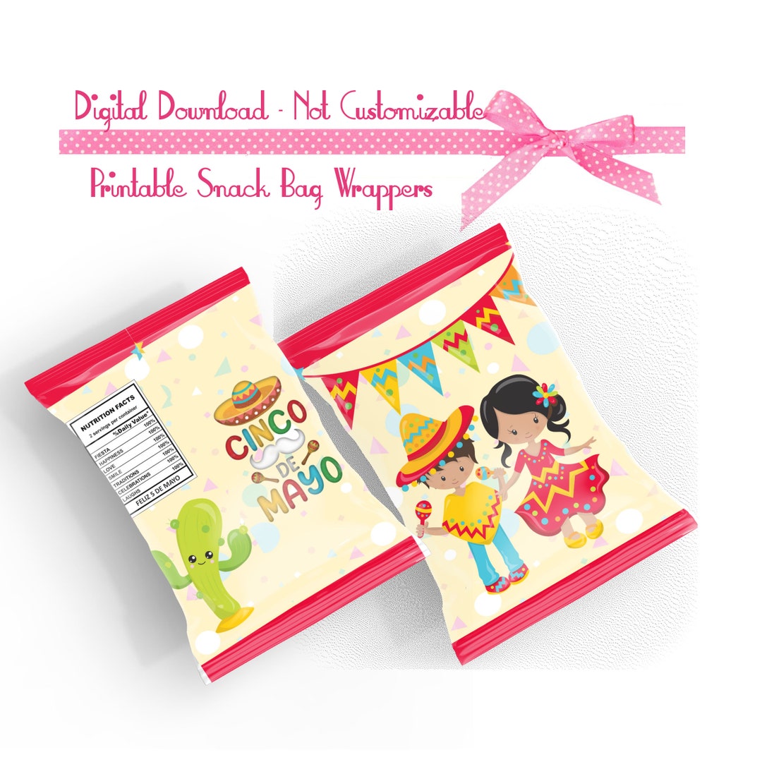 Cinco De Mayo Event Favors ~ Snack Chip Bag or Bag of Candy Wrapper for ...