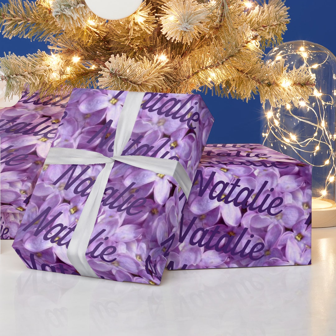 Purple Lilac Floral Wrapping Paper-roll-29x84 Inch Personalized ...