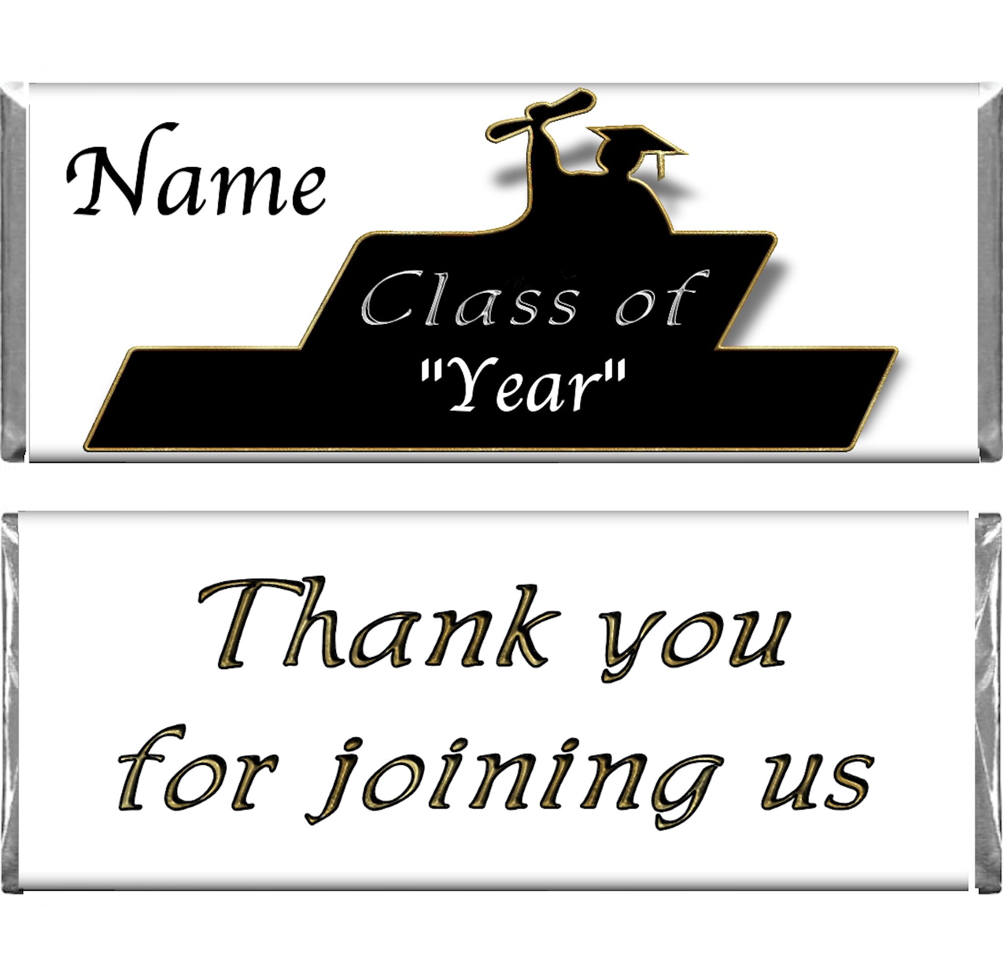 Black Gold Graduation Custom 1.55 Oz Standard Size Candy Bar - Etsy