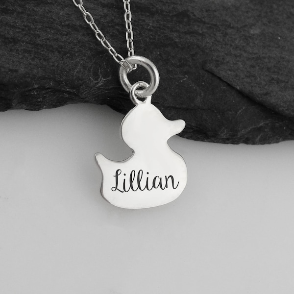 Sterling Silver Rubber Duck Necklace - Etsy