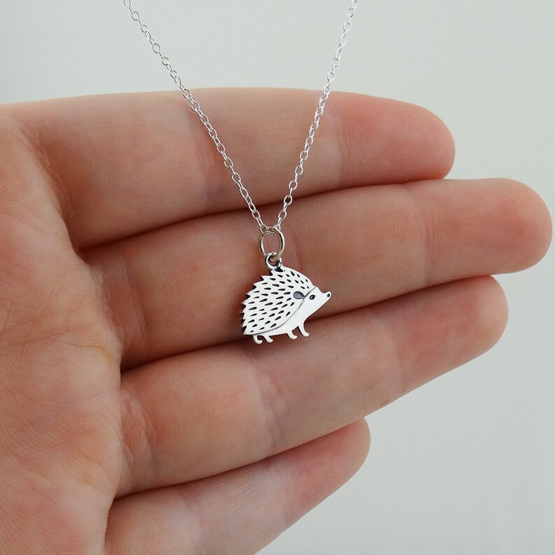 Personalized Sterling Silver Hedgehog Necklace: Custom Engraved Charm ...