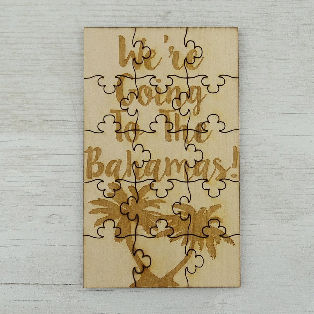 Bahamas Trip Reveal Puzzle: Lasered Basswood Jigsaw Gift - Etsy