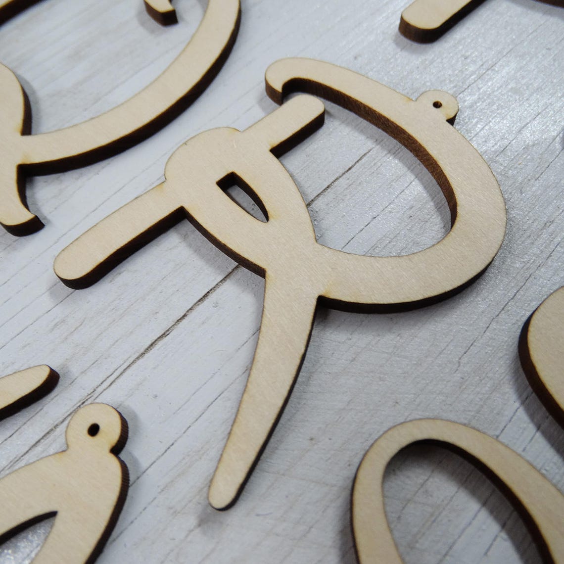 Custom Initial Letter Gift Tag Wooden Ornament Laser Cut | Etsy