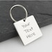 Custom Engraved Text Key Chain 25mm Square Stainless Steel Tag With ...