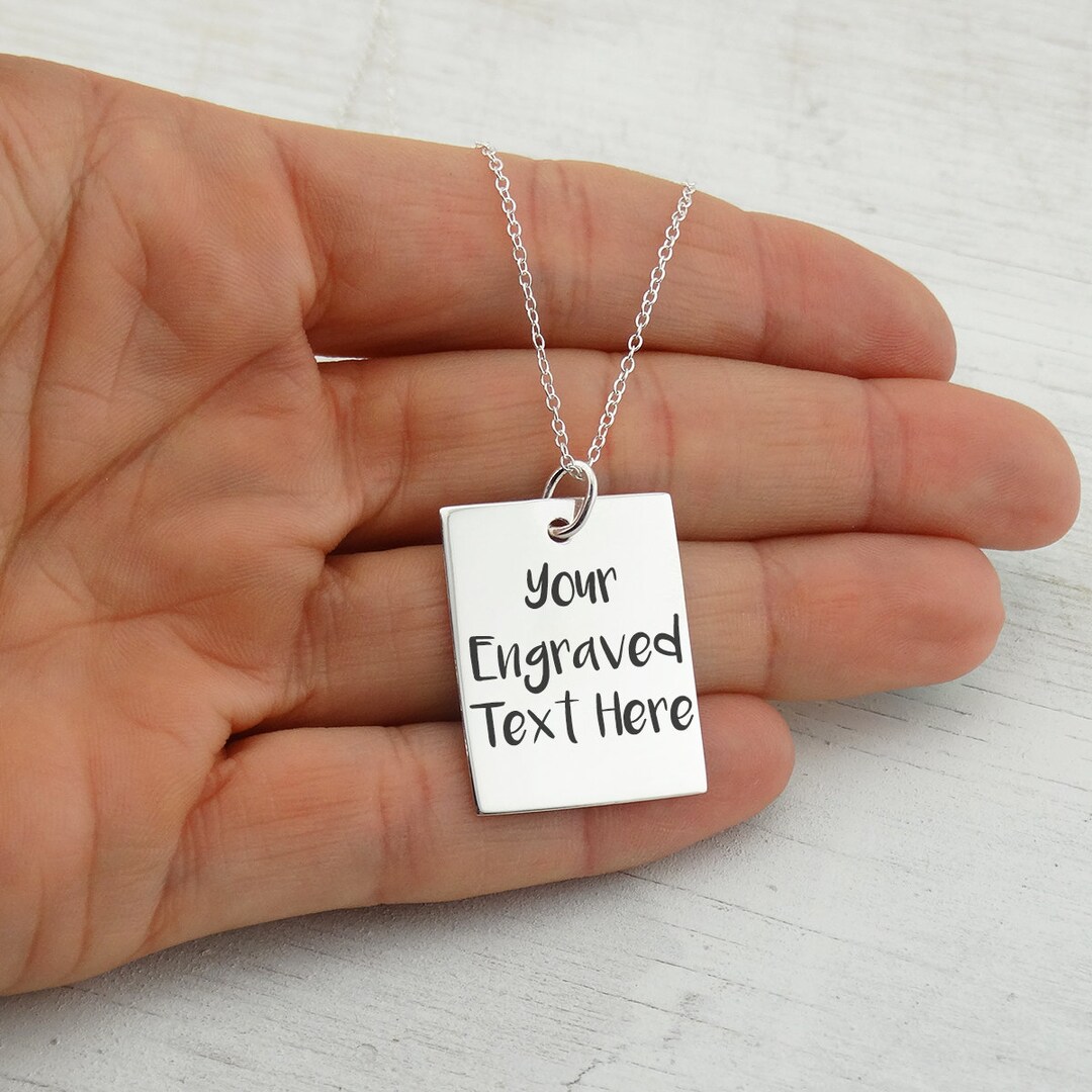 Personalized Engraved Sterling Silver Pendant Necklace - 925 Sterling ...
