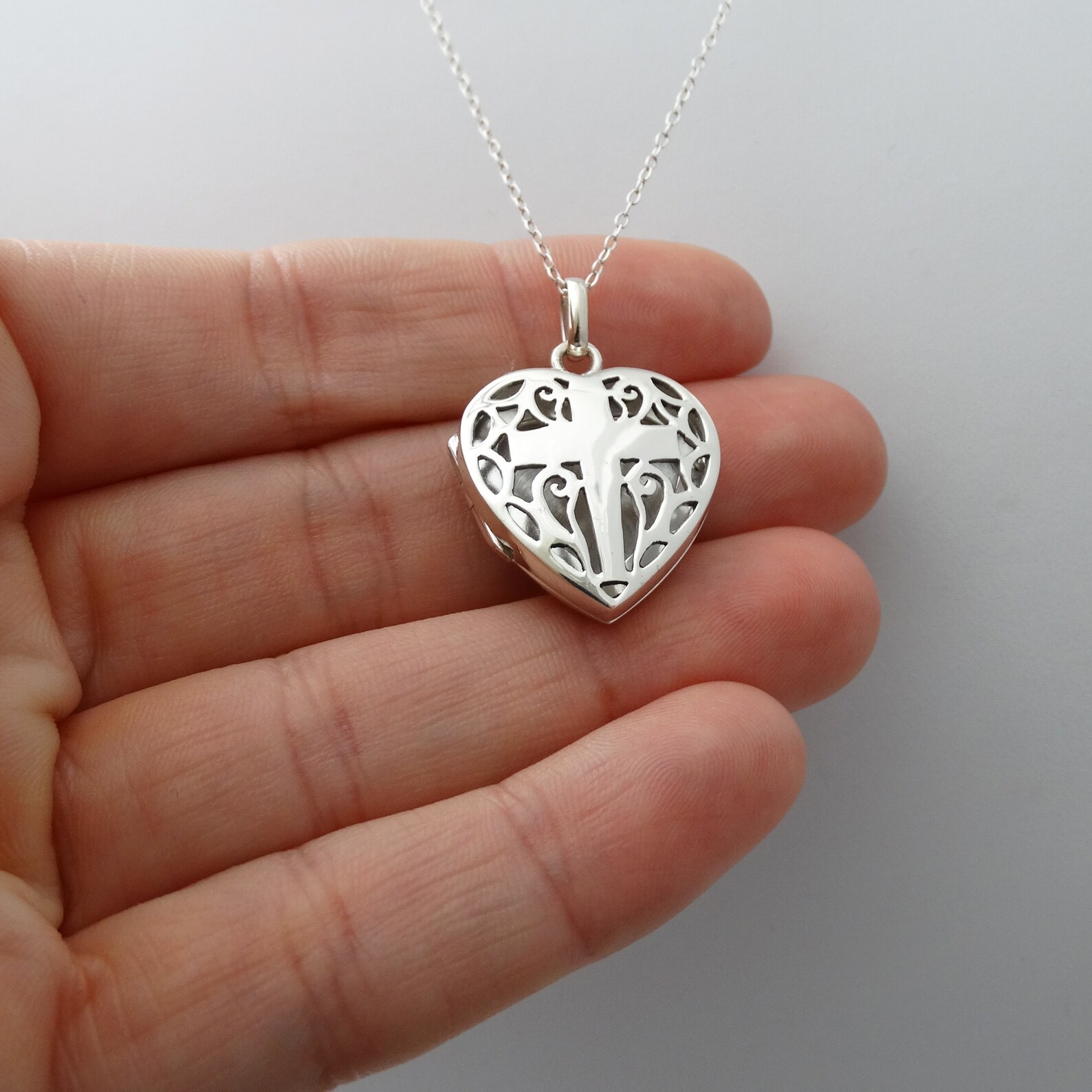 Personalized Cross in Heart Locket Necklace 925 Sterling - Etsy