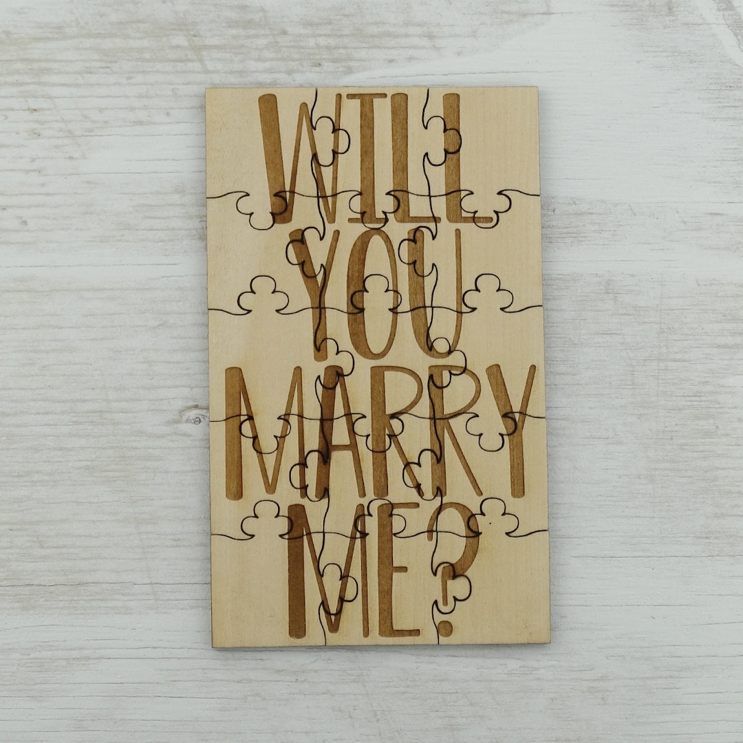 Will You Marry Me Proposal Puzzle Piece - Basswood Lasered Jigsaw ...
