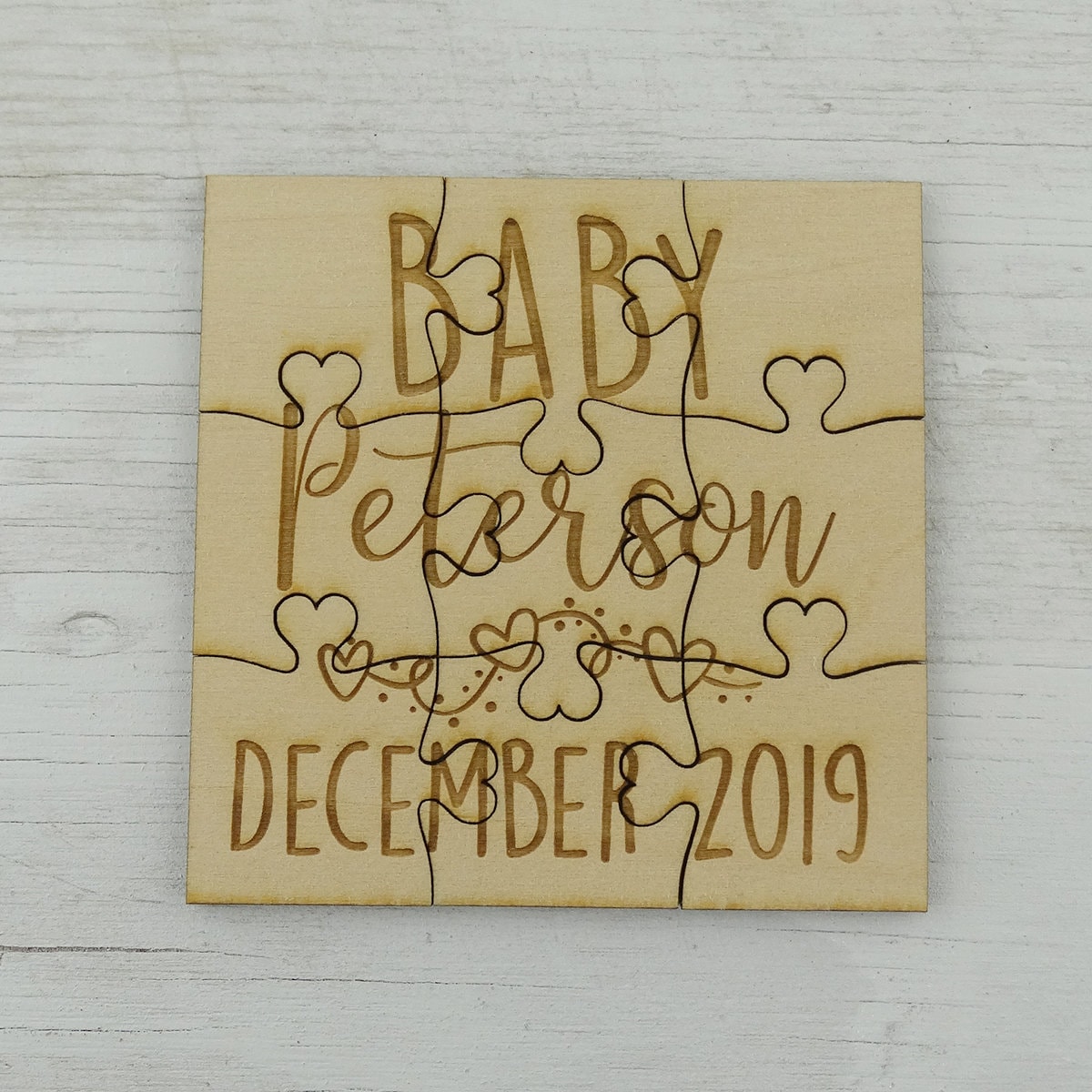 Personalized Pregnancy Announcement Puzzle: Lasered Basswood Jigsaw - Etsy