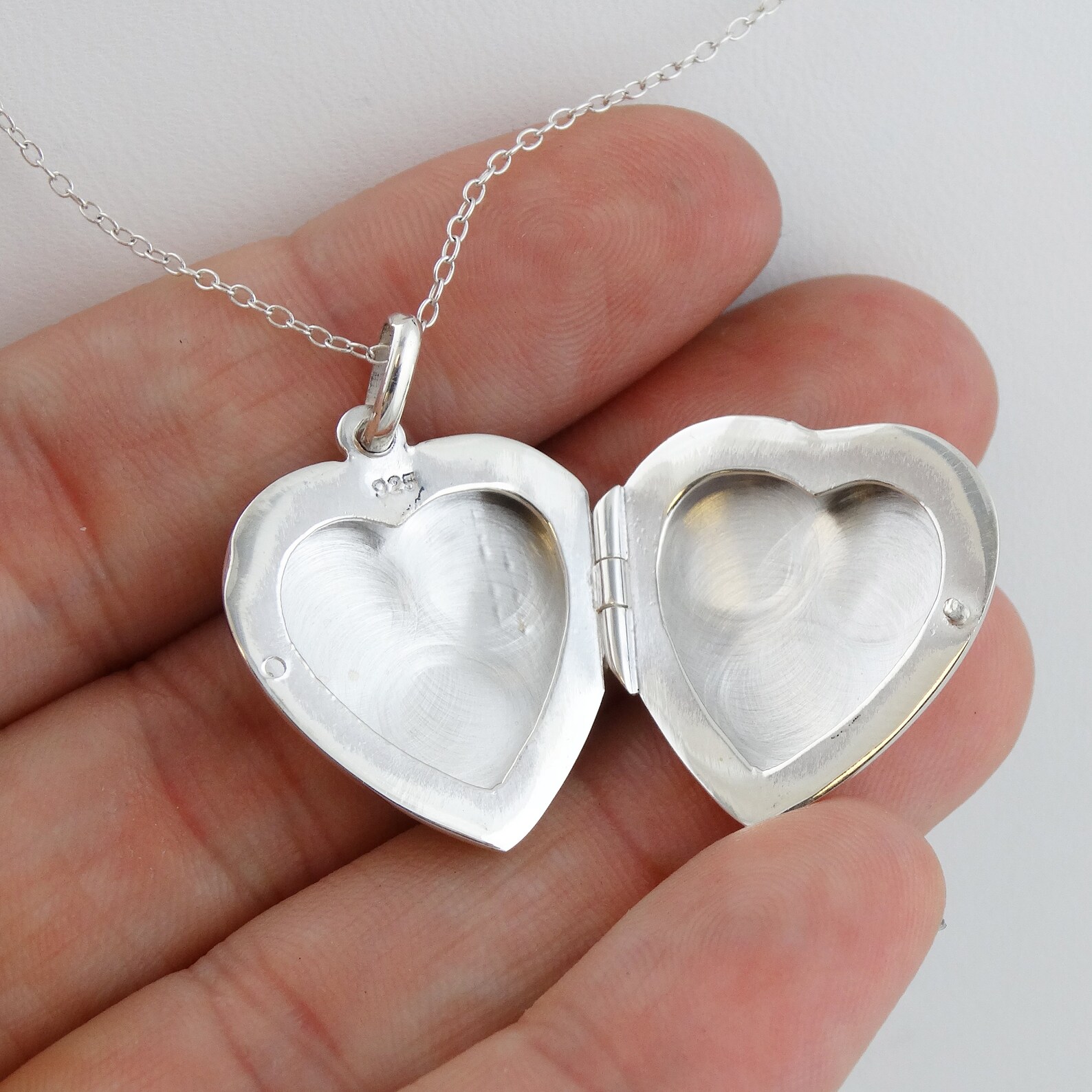 Engraved Claddagh Heart Locket Necklace 925 Sterling Silver | Etsy