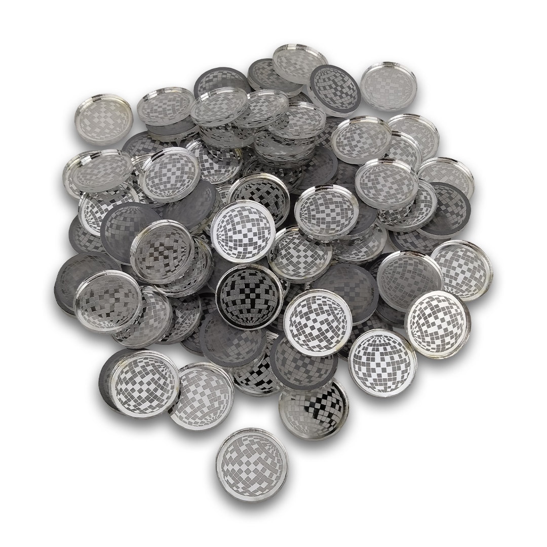 Disco Ball Acrylic Confetti, Pack of 100 Pieces - Laser Cut Silver ...