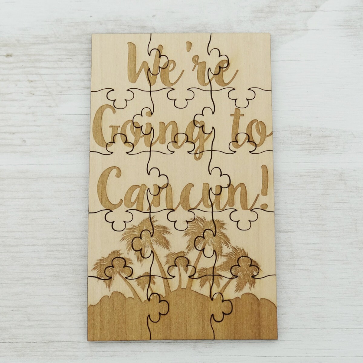 We're Going to Cancun Trip Reveal Puzzle: Basswood Jigsaw Gift - Etsy