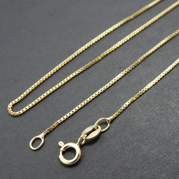 1mm Gold Plated Box Chain 925 Sterling Silver 16 - Etsy