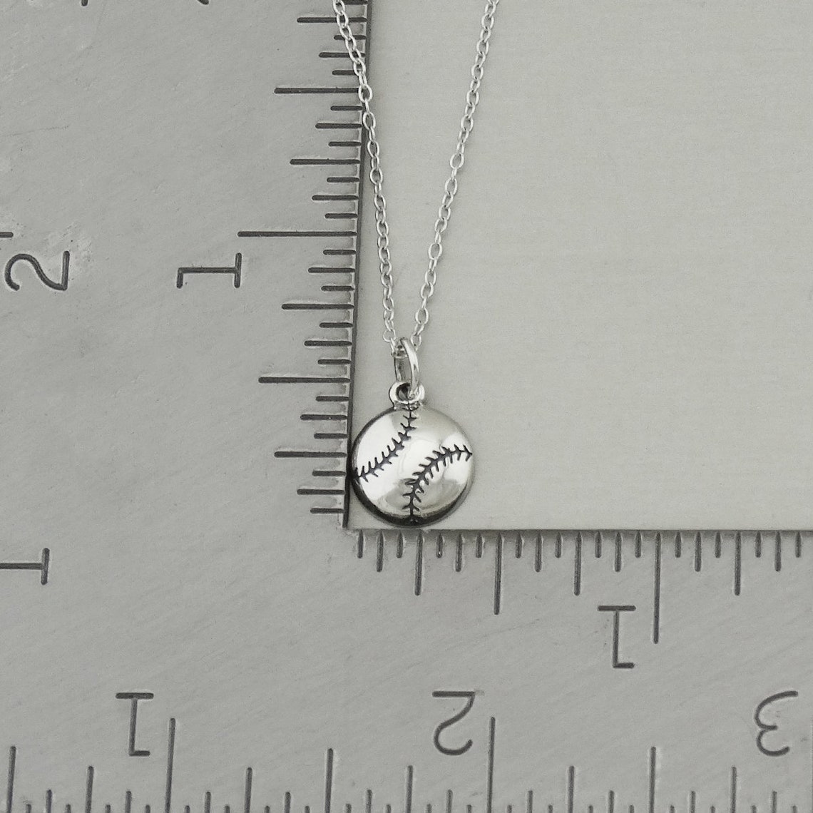 Personalized Sterling Silver Baseball Softball Charm Necklace | Etsy