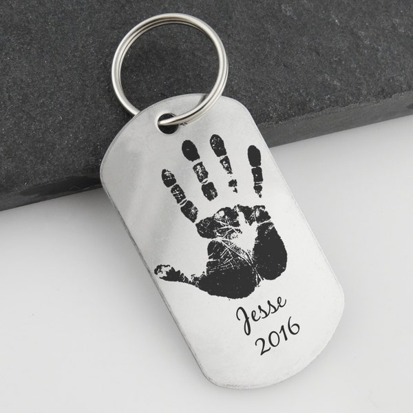 Handprint Keychain - Etsy