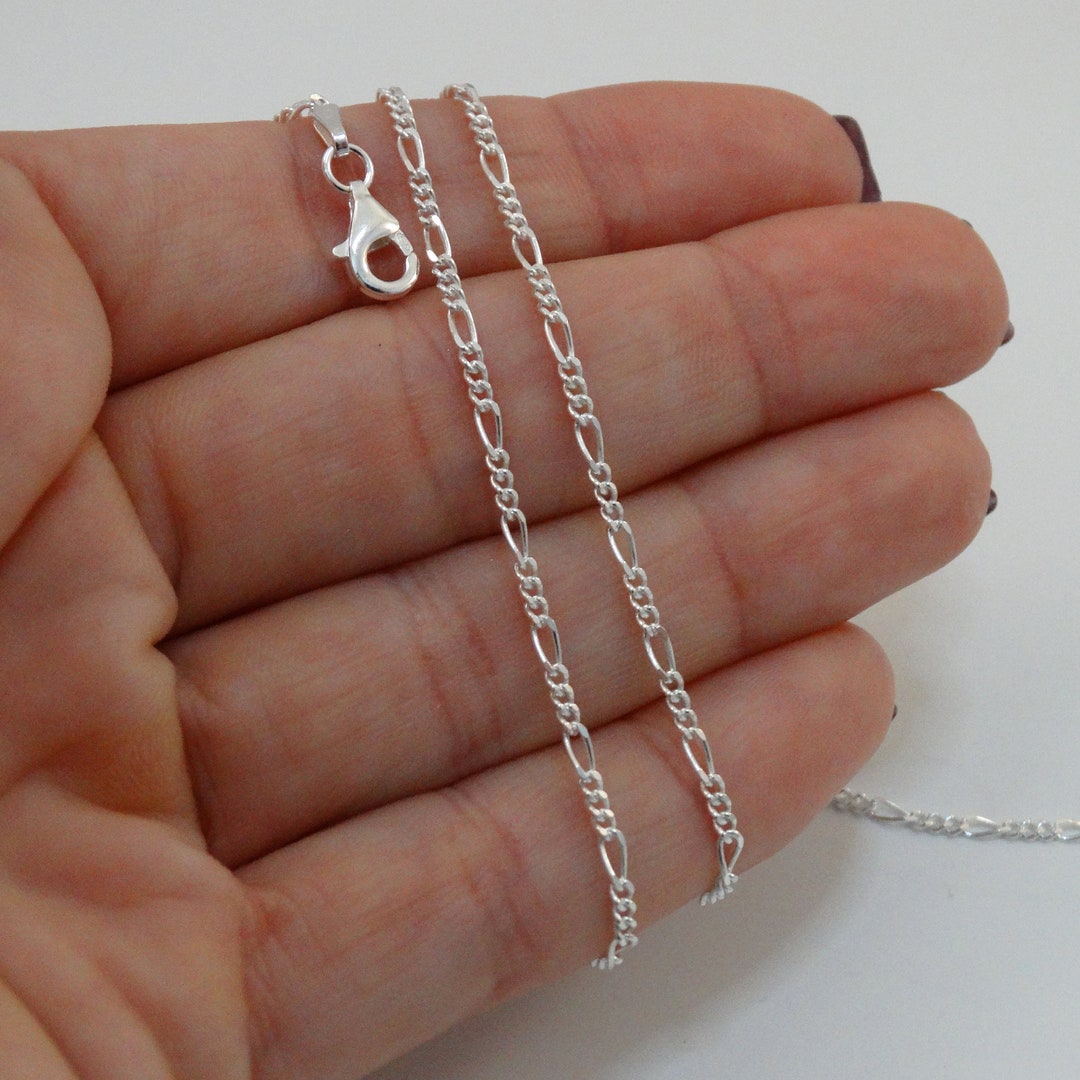 2mm Figaro Chain - 925 Sterling Silver - 16", 18", 20", 24", 30" - Etsy
