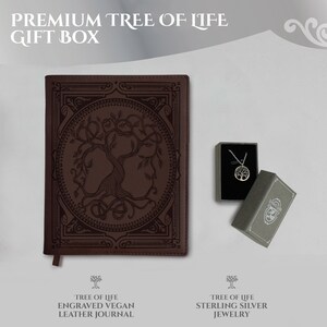 Tree of Life Gift Box Set Engraved Leather Journal & Sterling Silver ...