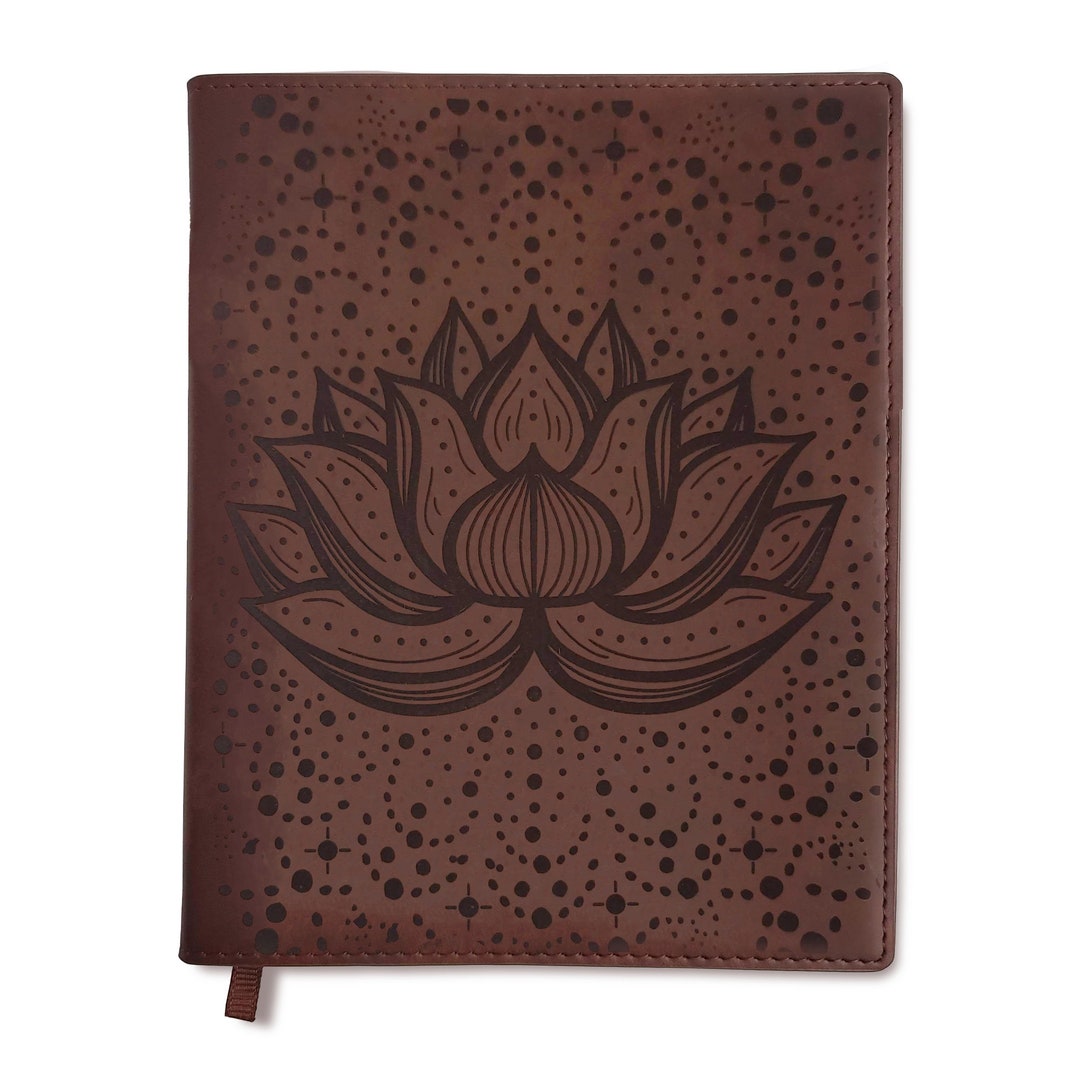 Leather Journal Lotus High Quality Vegan Leather Laser Engraved Journal ...