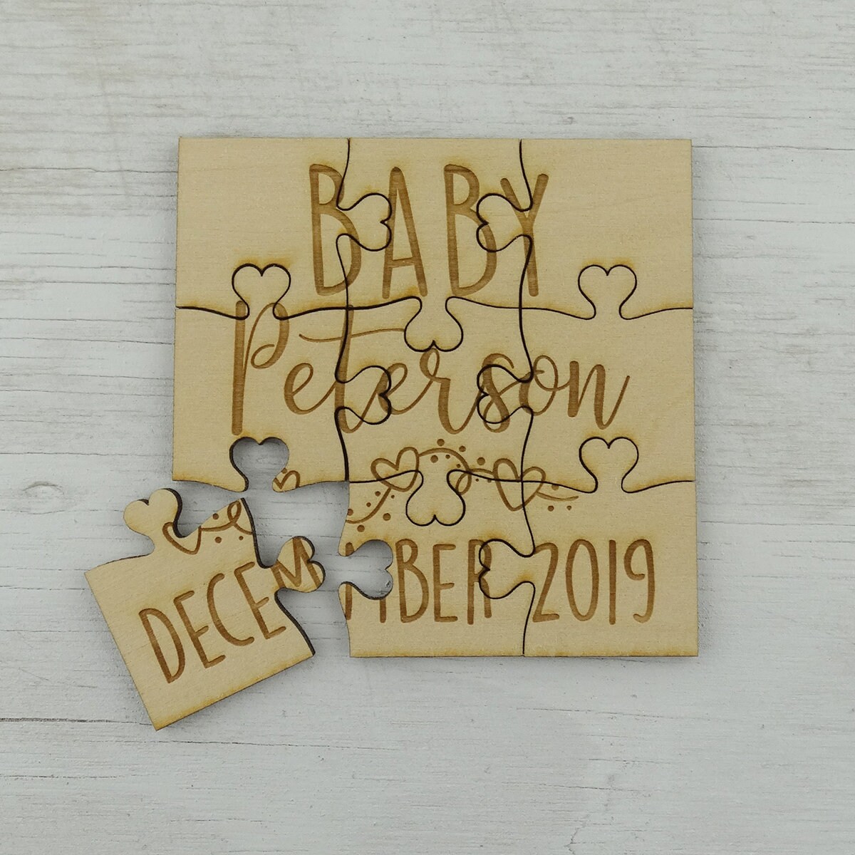 Personalized Pregnancy Announcement Puzzle Basswood Lasered | Etsy