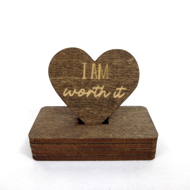 Positive Affirmation Cutouts - 72 Laser Engraved Wood Hearts With ...
