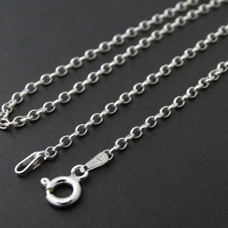 2.1mm Rolo Chain - 925 Sterling Silver - Available in 16", 18", 20", 24 ...
