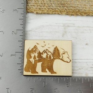 Woodland Bear Wooden Magnet Lasered Basswood Outdoors Camping Nature ...