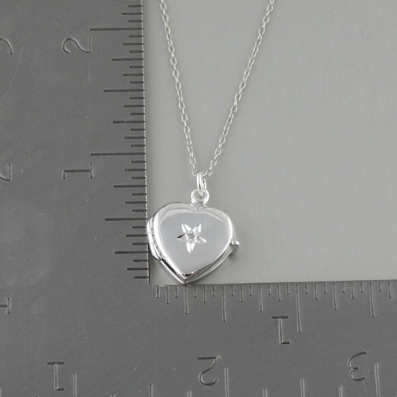 Sterling Silver Engraved Heart Locket Necklace With Genuine 1 - Etsy
