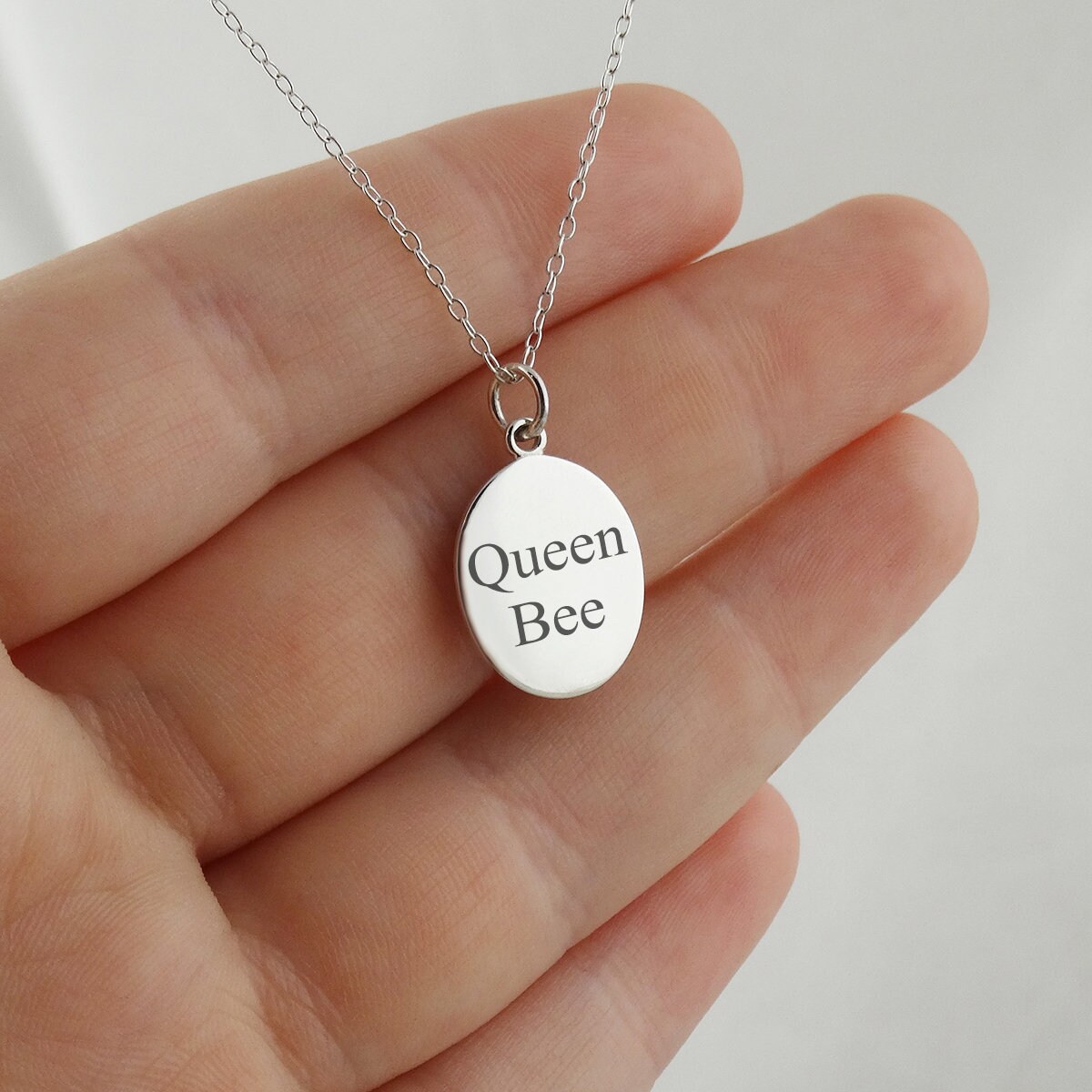 Personalized Queen Bee Charm Necklace 925 Sterling Silver | Etsy