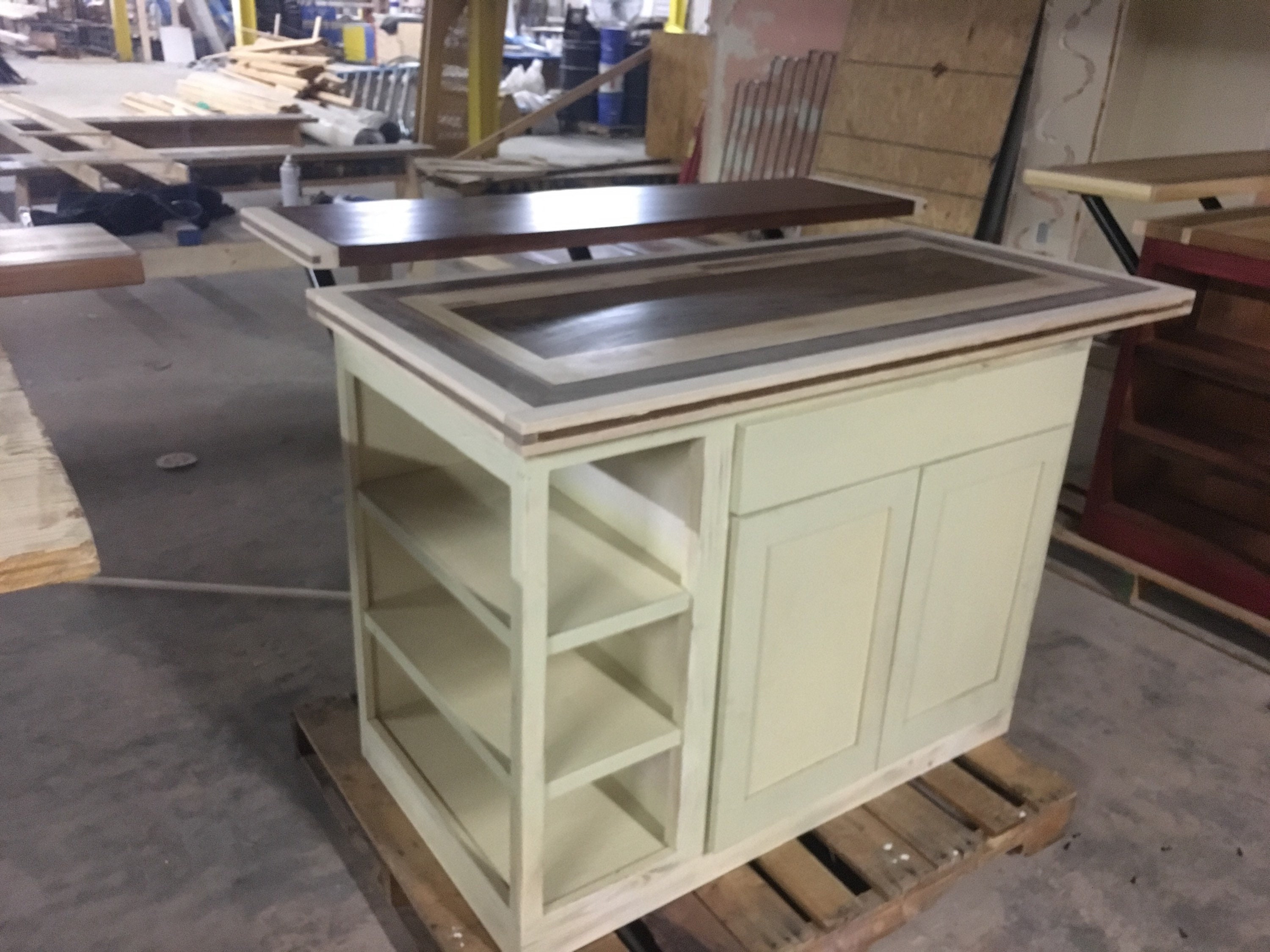 Kitchen Island With Floating Butcher Block Top - Etsy