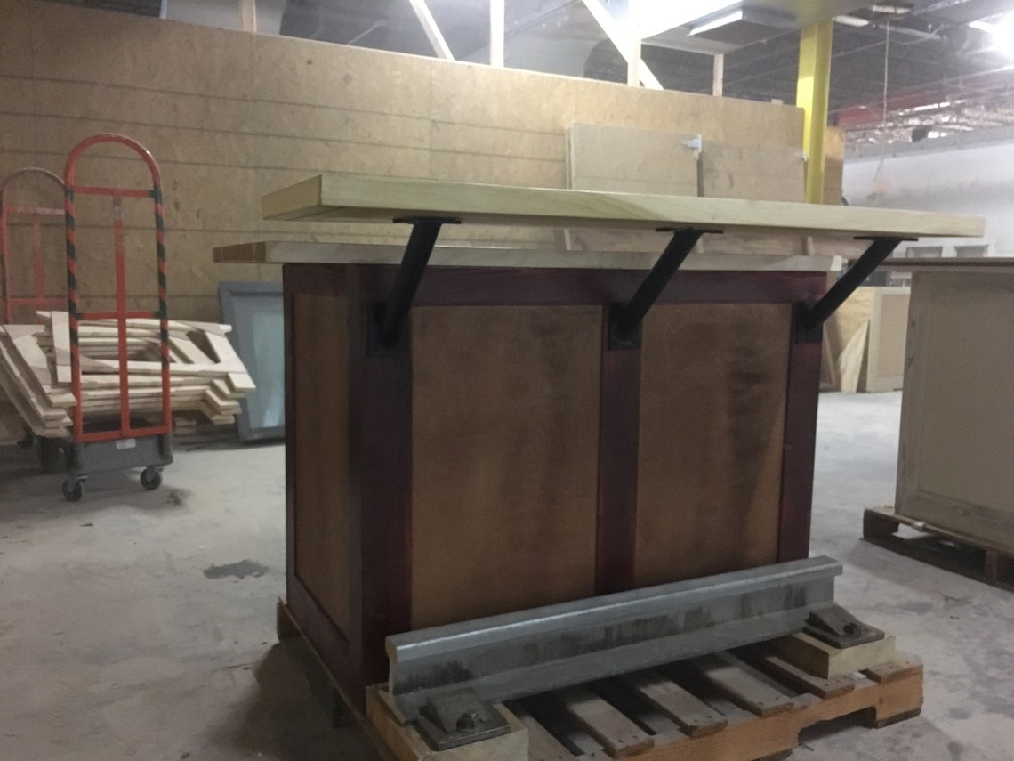 Kitchen Island With Floating Butcher Block Top - Etsy