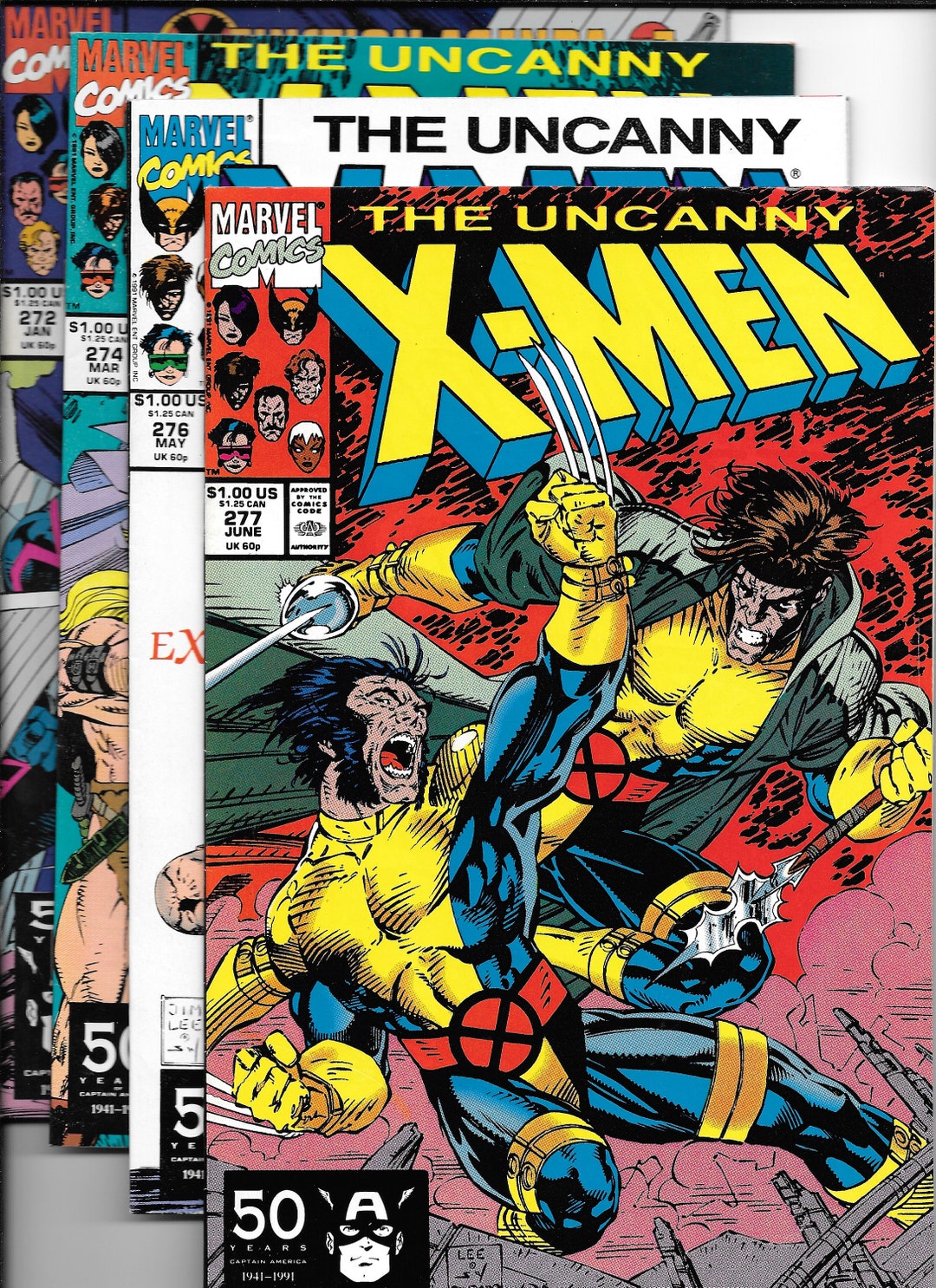 X-men #272 274 276 and 277! Wolverine Vs Gambit! Shadow King! Rogue ...