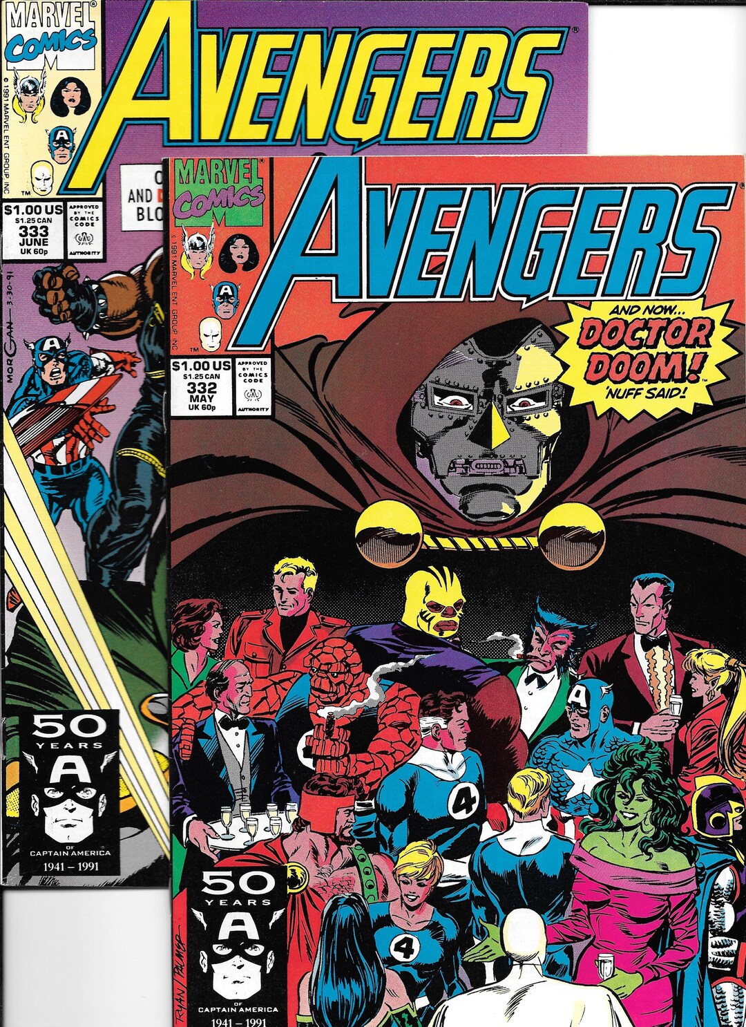 Avengers #332 and 333! 1991! Doctor Doom! Fantastic Four! Avengers Vs ...