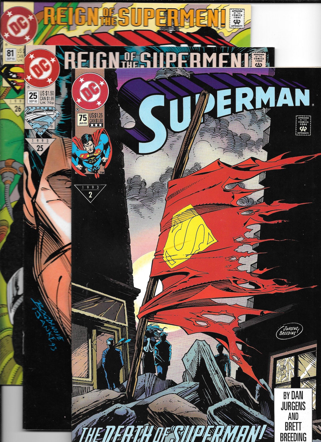 Superman #75 and 81 Man of Steel #25! Superman Vs Doomsday! Death of ...