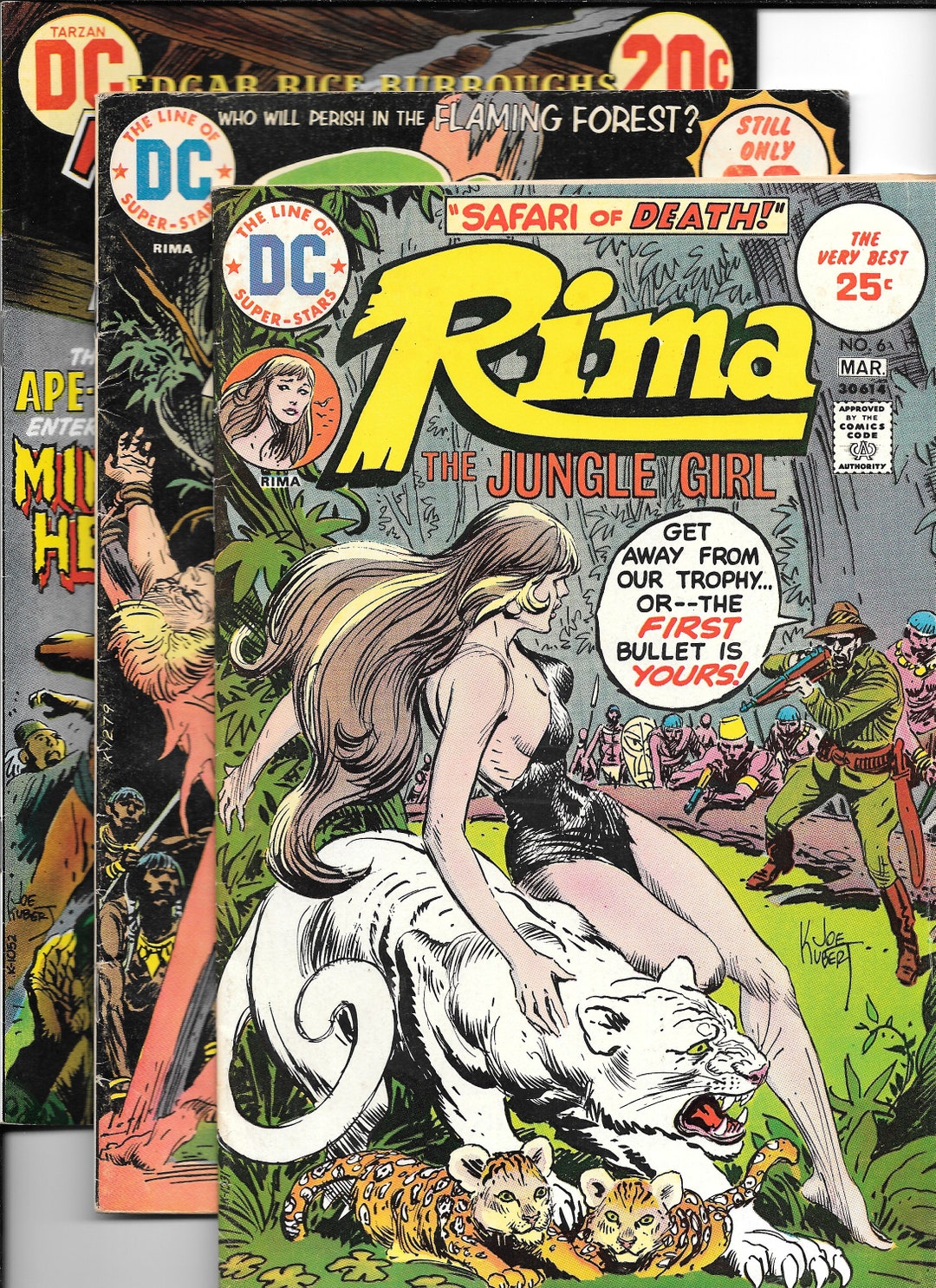 Rima Jungle Girl 4 and 6 1975 Tarzan 215 Joe Kubert Art Bronze Age DC ...