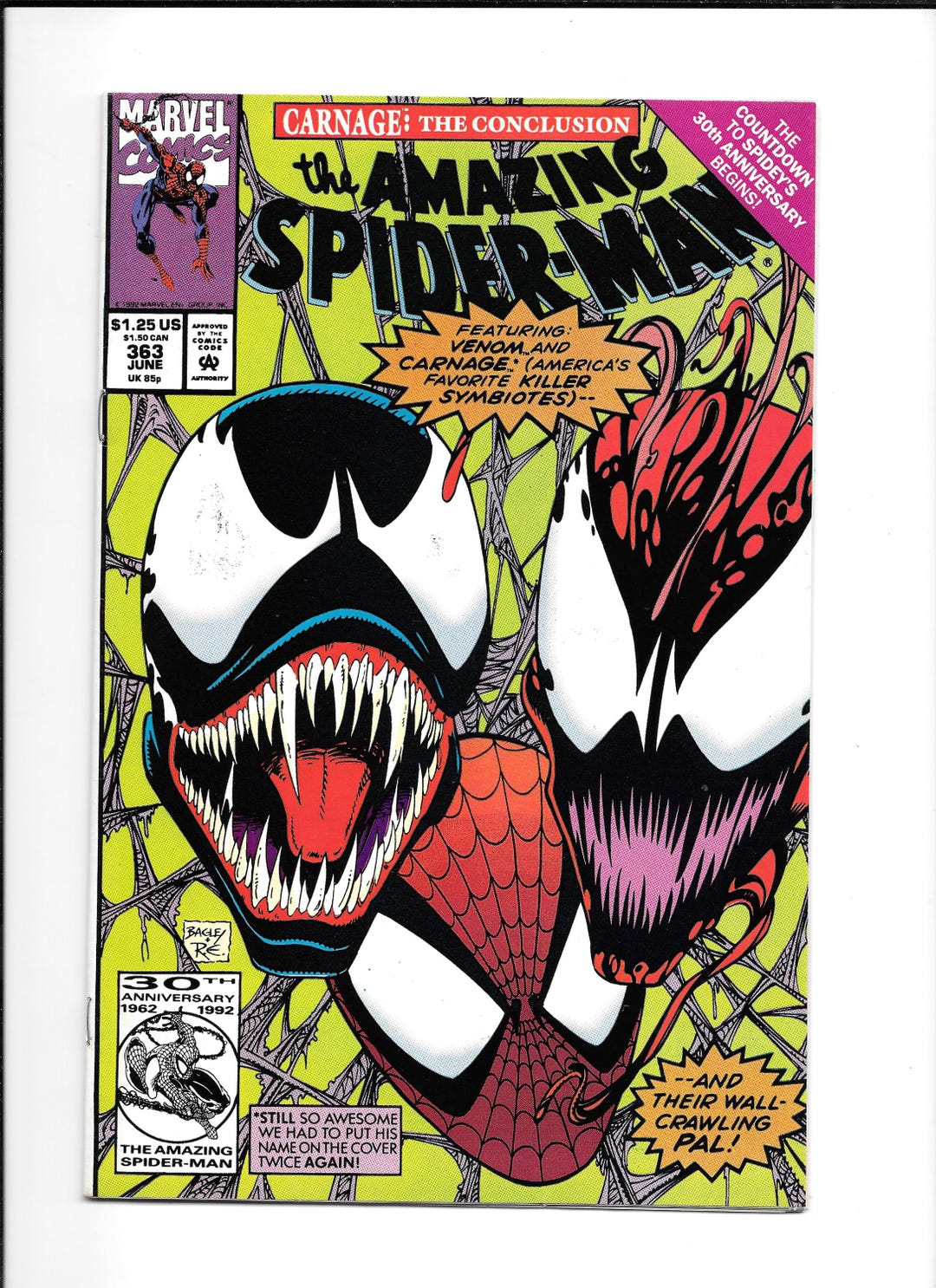 Amazing Spider-man #363! 3rd Carnage! Venom and Spider-man Vs Carnage ...