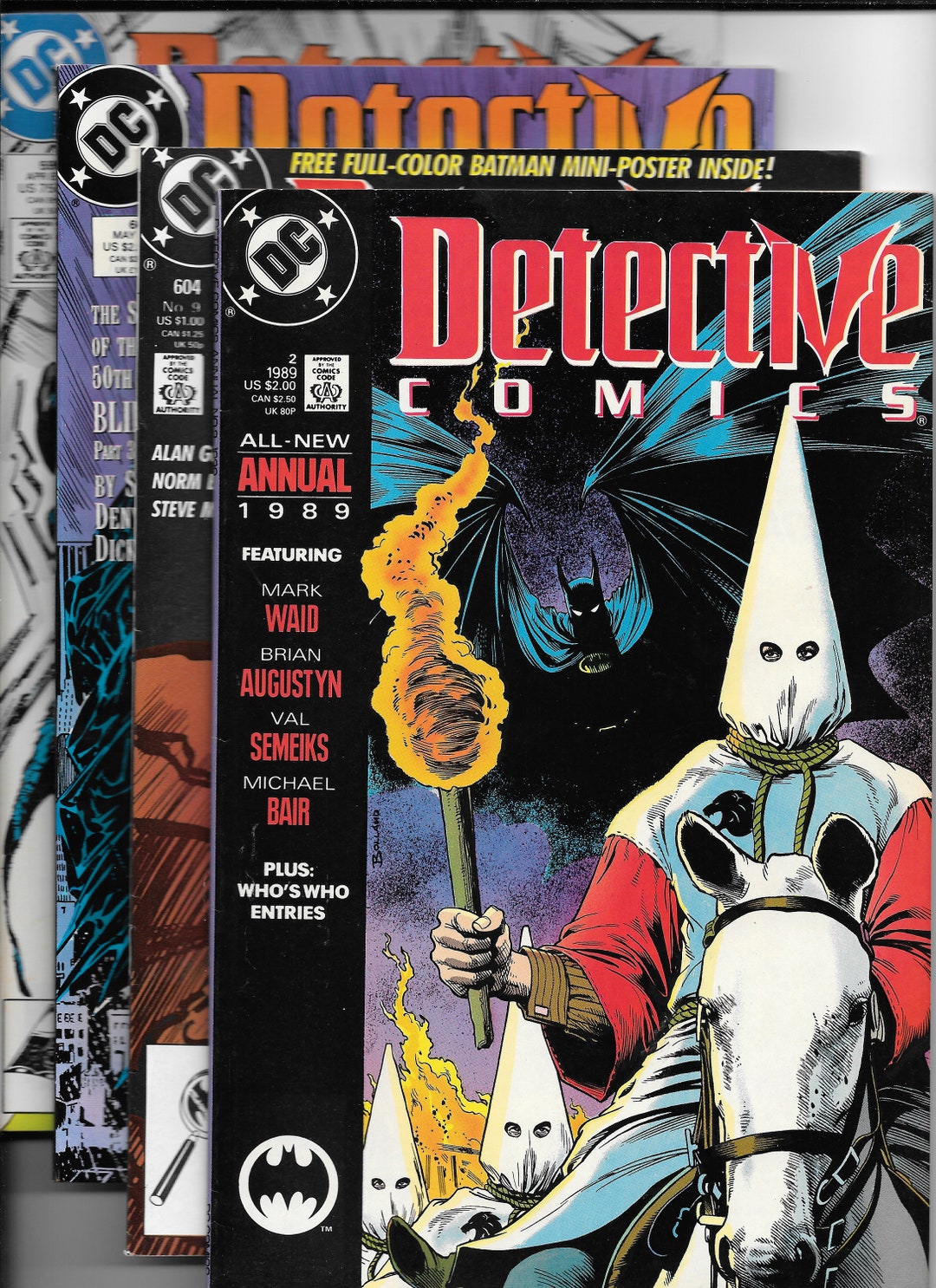 Batman Vs KKK! Detective Annual #2! #599 600! and 604! Batman Origin ...