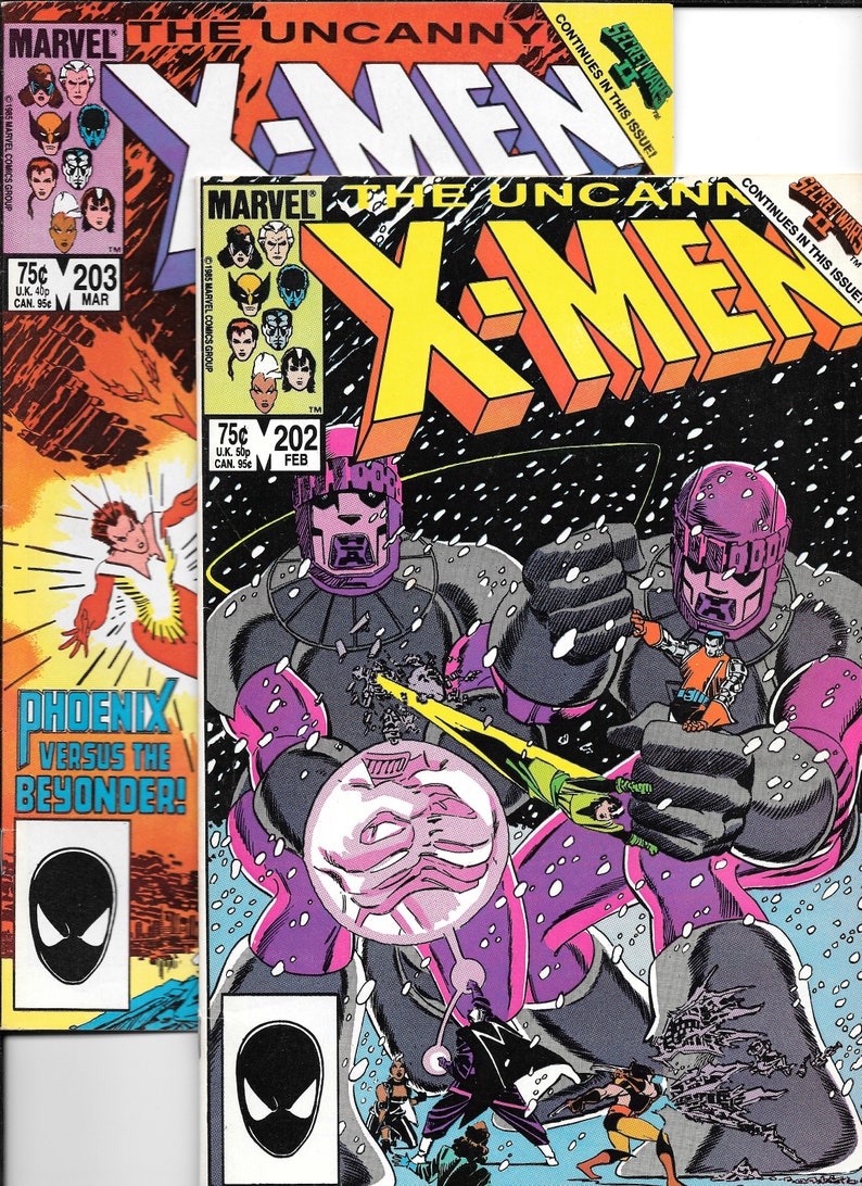 Uncanny X-men 202, 203 and 267 2nd Gambit Sentinels Phoenix Vs Beyonder ...