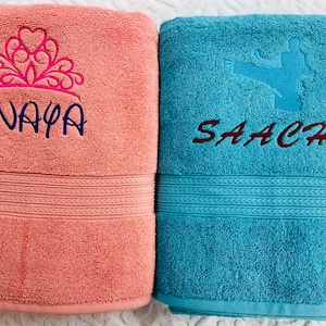 Personalized 3 Piece Towel Set, Eco-friendly, Custom Embroidered ...